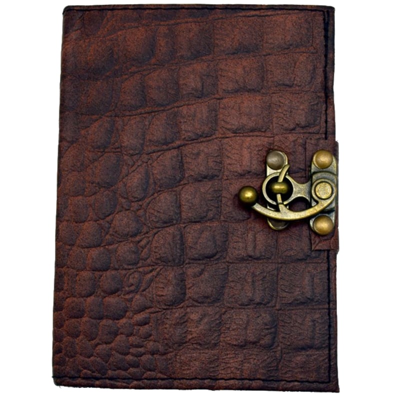 Python Leather Journal Embossed with Lock 5x7 - The Zen Shop