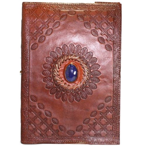 Stone Single Eye Leather Journal Embossed with Cord 7x10 - The Zen Shop
