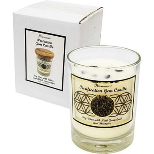 Shungite Purification Gemstone Candle 9oz - The Zen Shop