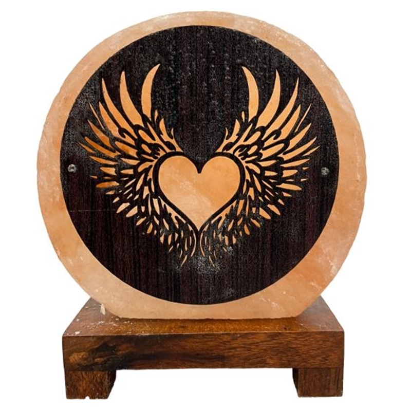 3D Angel Wings Heart Himalayan Salt Lamp - The Zen Shop