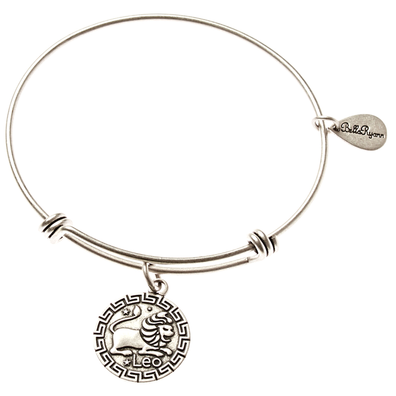 Leo Silvertone Bangle Bracelet - The Zen Shop